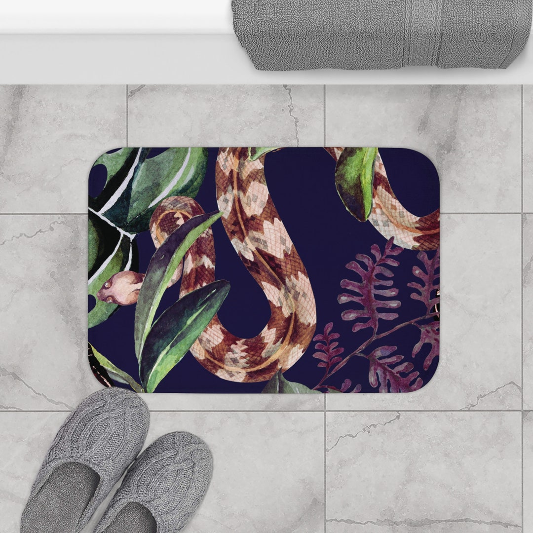 Botanical Snake Goblincore Themed Bath Mat 24 X - Etsy