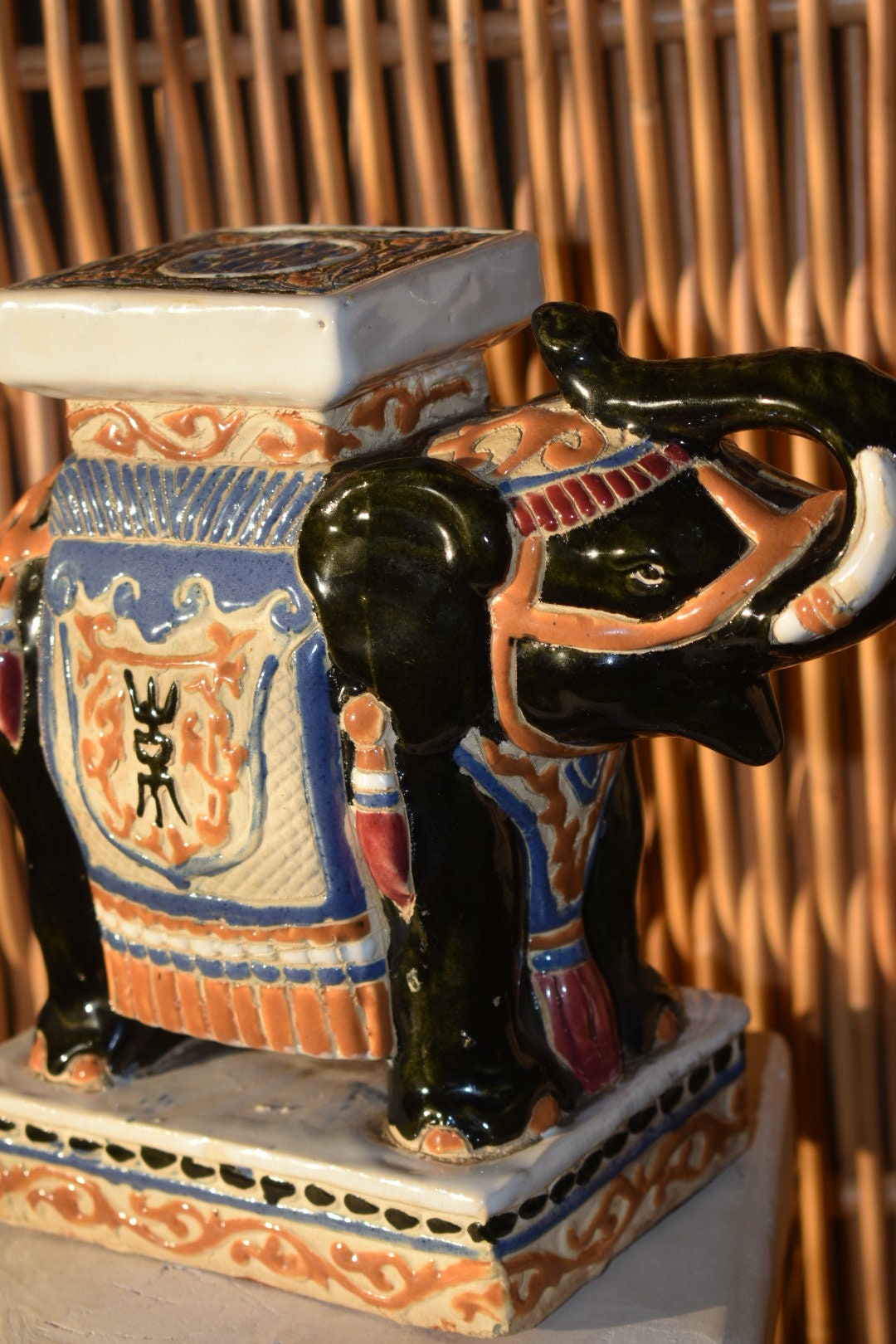 Vintage Hand-painted Elephant Plant Stand mid Century, Vintage Plant ...