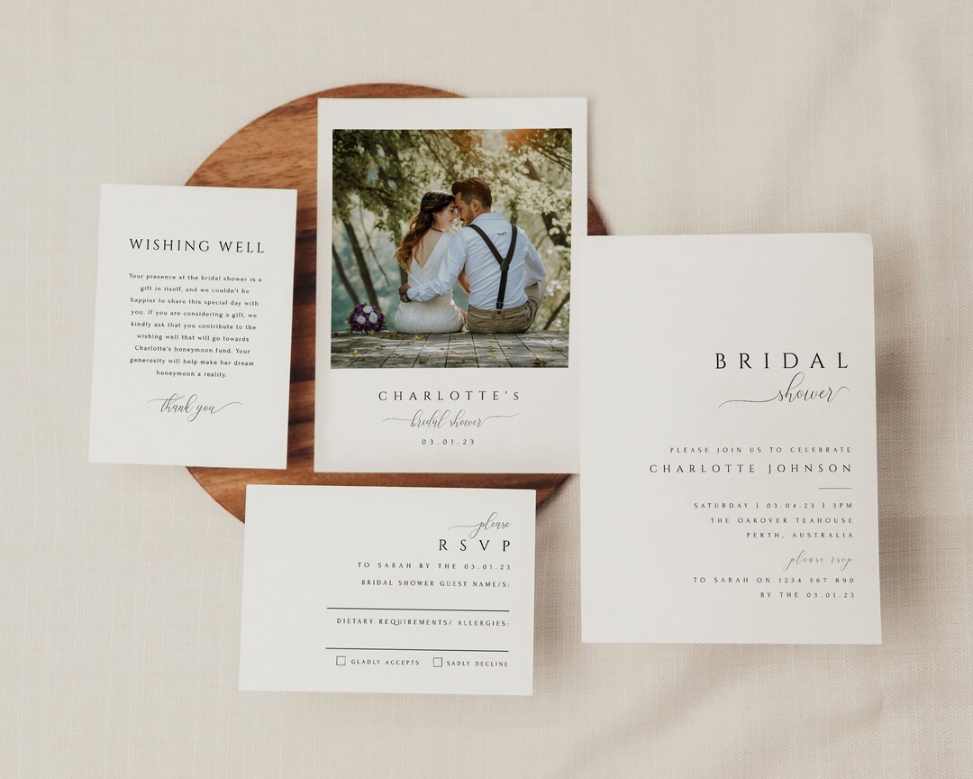 Bridal Shower Invitation Bundle, Bridal Shower Invitation Set Template ...