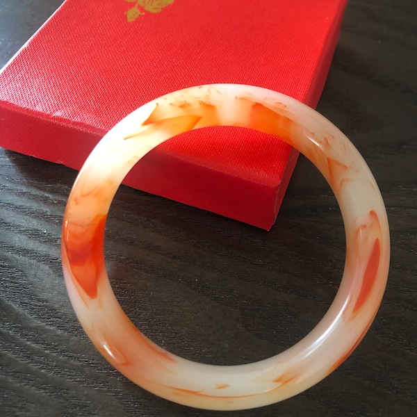 Red Jade Bangle Real - Etsy