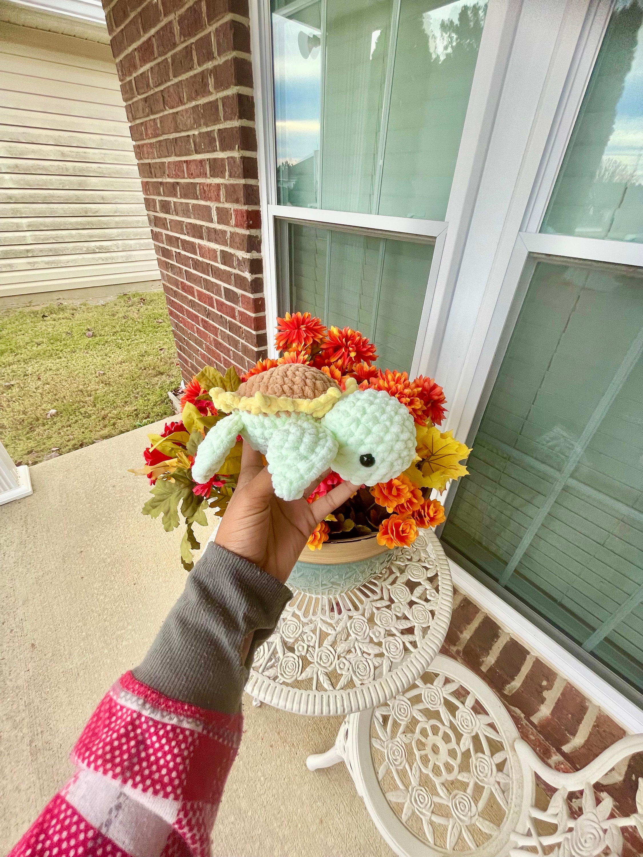 Handmade Crochet Sunflower Turtle - Etsy