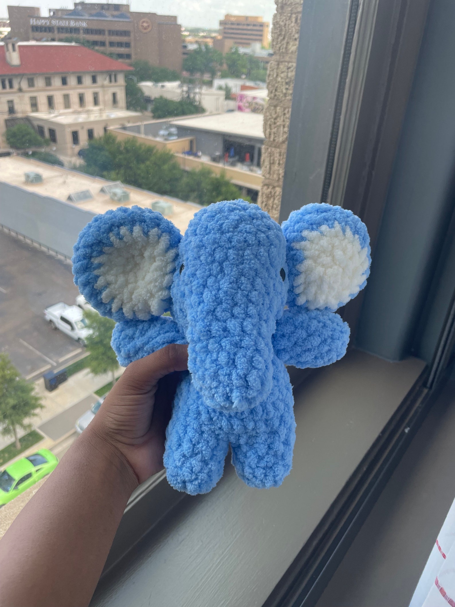 Handmade Crochet Blue Fuzzy Elephant - Etsy