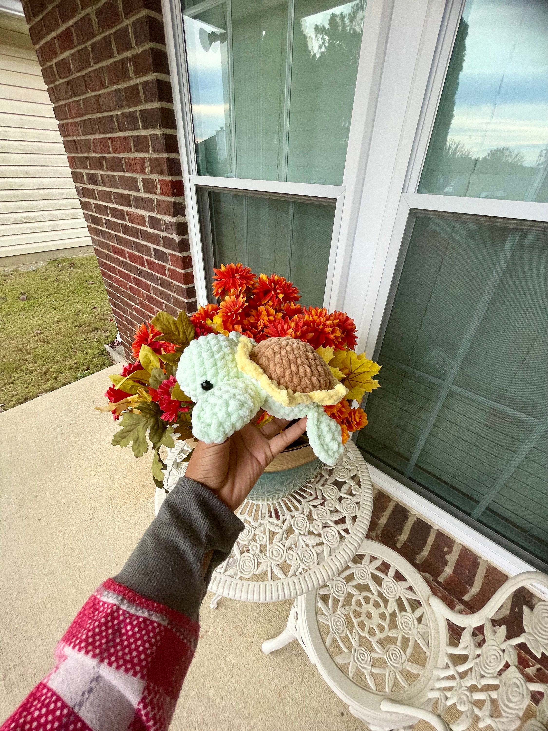 Handmade Crochet Sunflower Turtle - Etsy