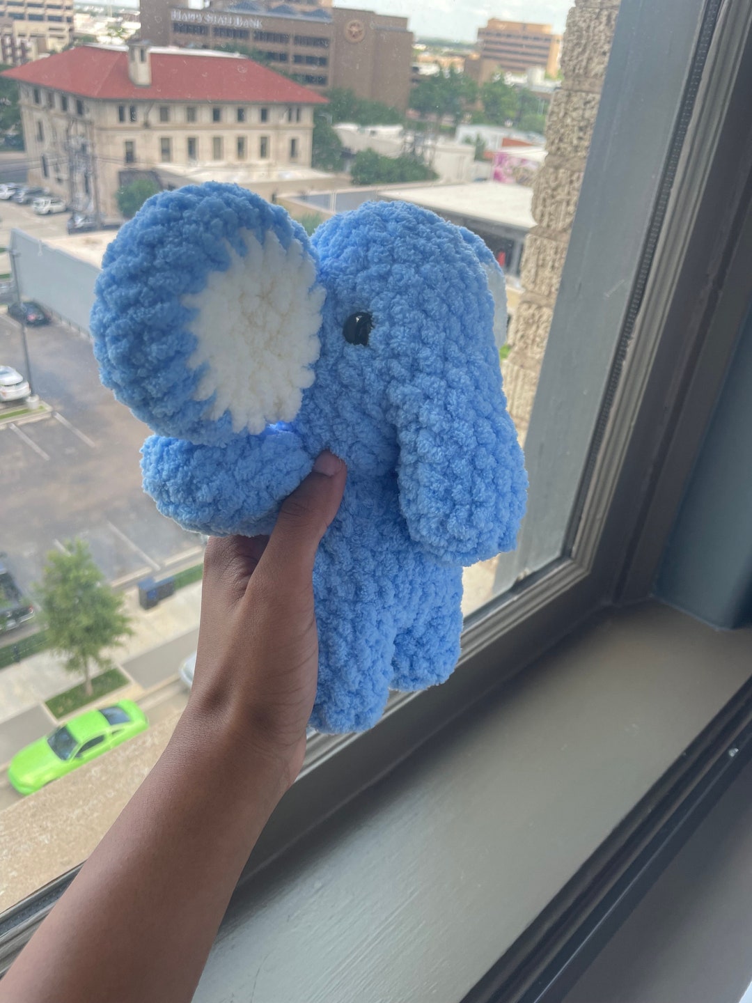 Handmade Crochet Blue Fuzzy Elephant - Etsy