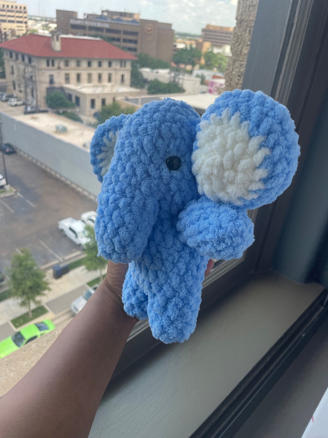 Handmade Crochet Blue Fuzzy Elephant - Etsy