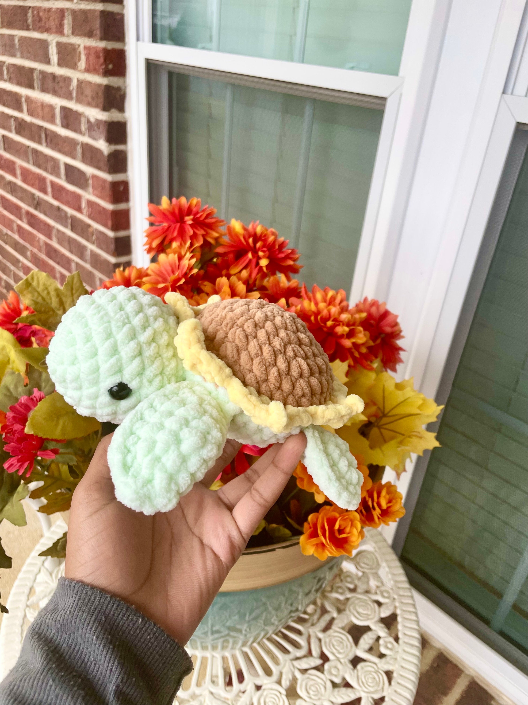 Handmade Crochet Sunflower Turtle - Etsy