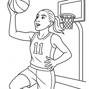 WNBA Player Coloring Pages - Etsy
