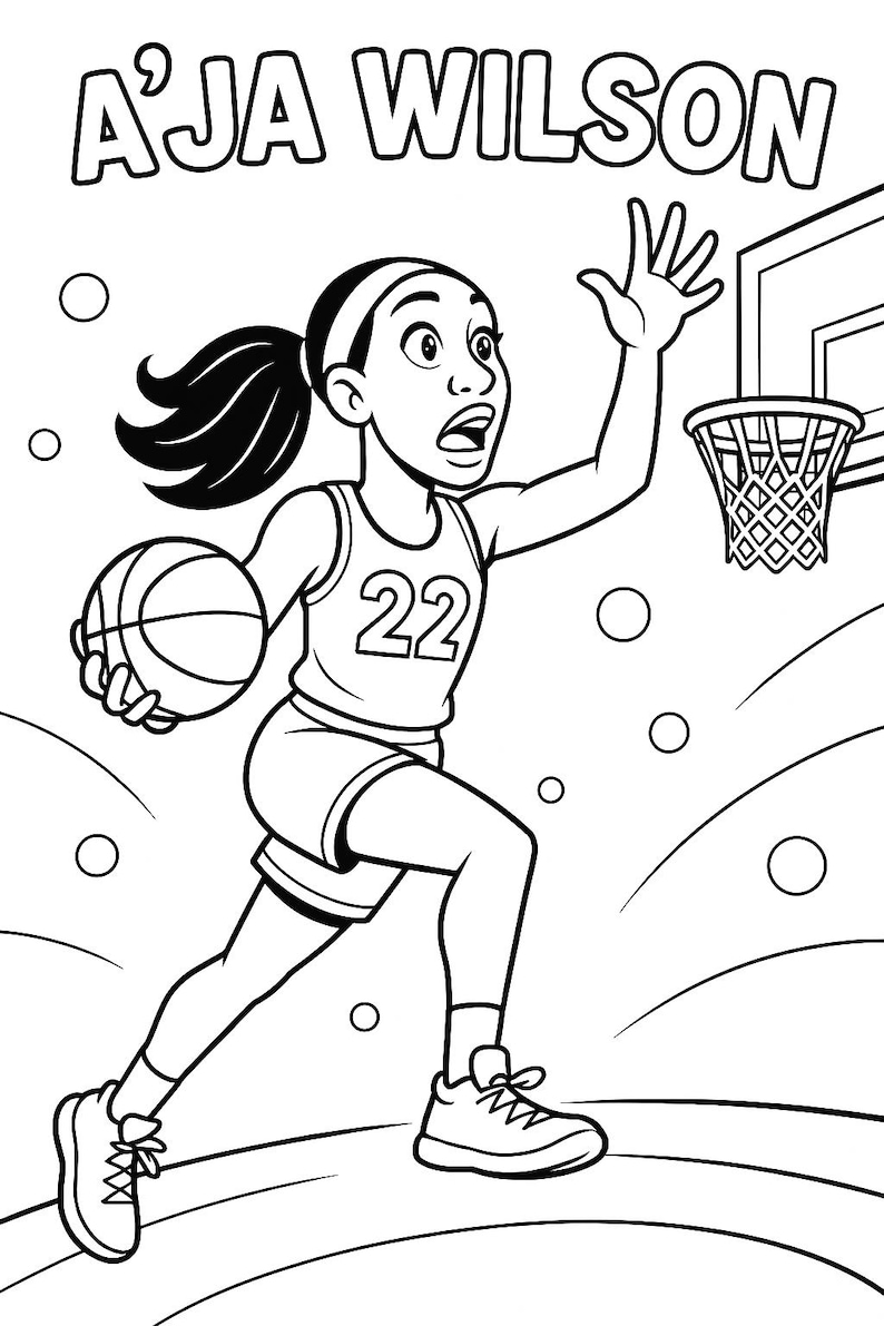 WNBA Player Coloring Pages - Etsy