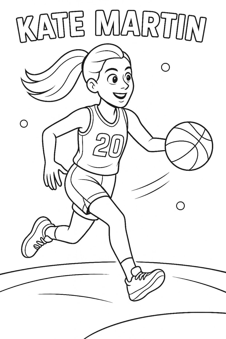 WNBA Player Coloring Pages - Etsy