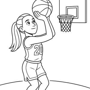 WNBA Player Coloring Pages - Etsy