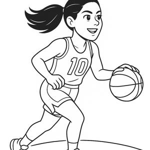 WNBA Player Coloring Pages - Etsy