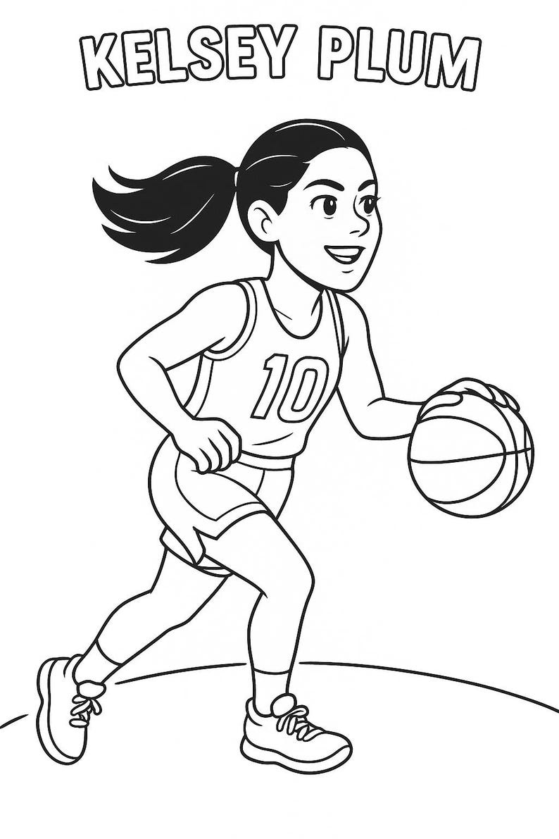 WNBA Player Coloring Pages - Etsy