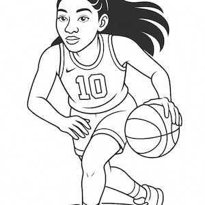 WNBA Player Coloring Pages - Etsy