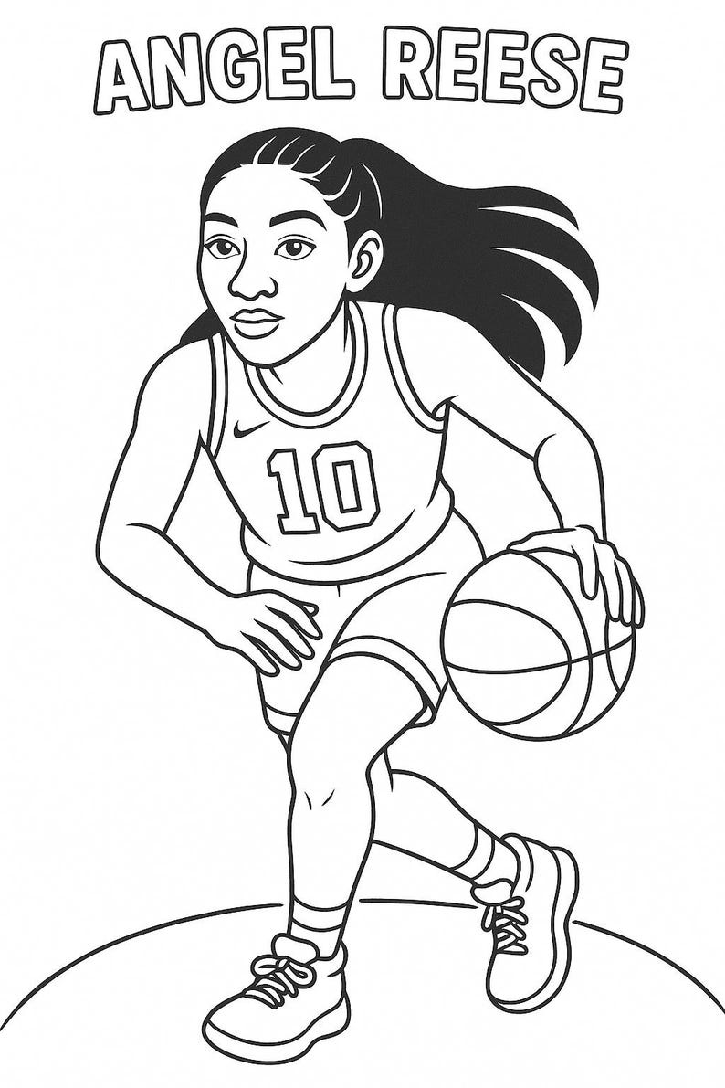 WNBA Player Coloring Pages - Etsy