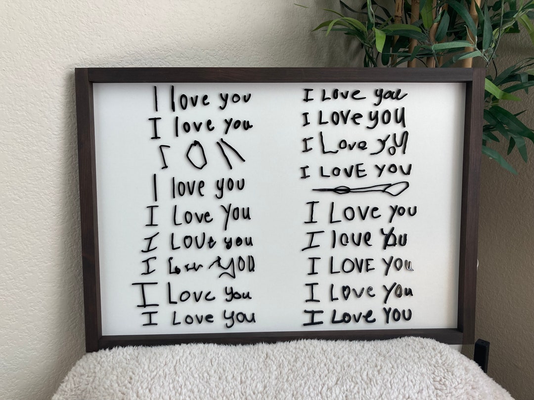 I Love You Sign - 14+ Large Family 3D Laser Cut Handwriting Sign ...
