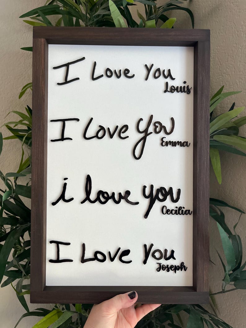 Personalized I Love You Sign WITH NAMES: 3D Laser Cut, Custom Wood ...