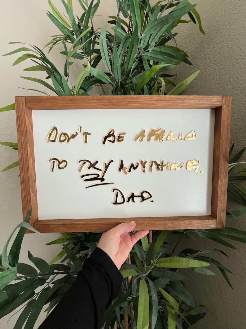 GOLD Lettering Handwritten Note 3D Laser Cut- Personalized Sign From ...