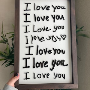 Personalized "i Love You" Sign: Handwritten Sign. 3D Laser Cut Wood ...