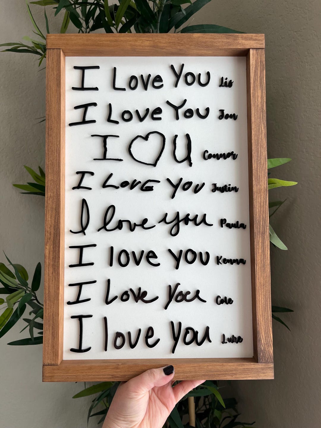 Personalized I Love You Sign WITH NAMES: 3D Laser Cut, Custom Wood ...
