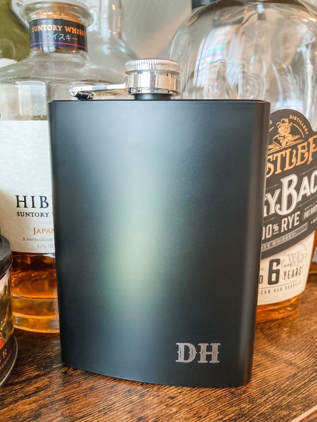 Personalized Engraved Flask, Personalized Black Flask, Groomsman Flask ...