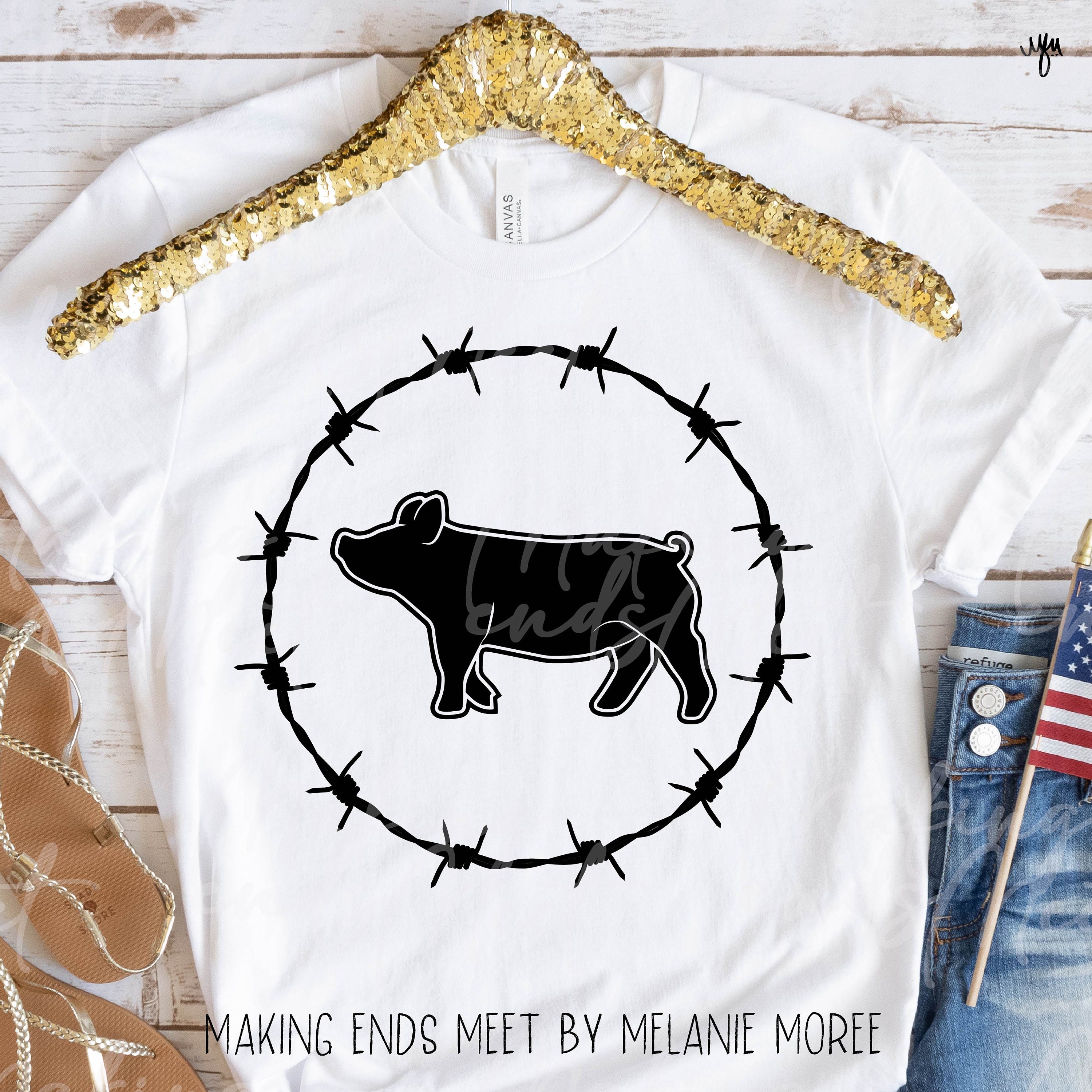 Circle Barbed Wire Pig SVG Digital Download Digital Art Instant ...
