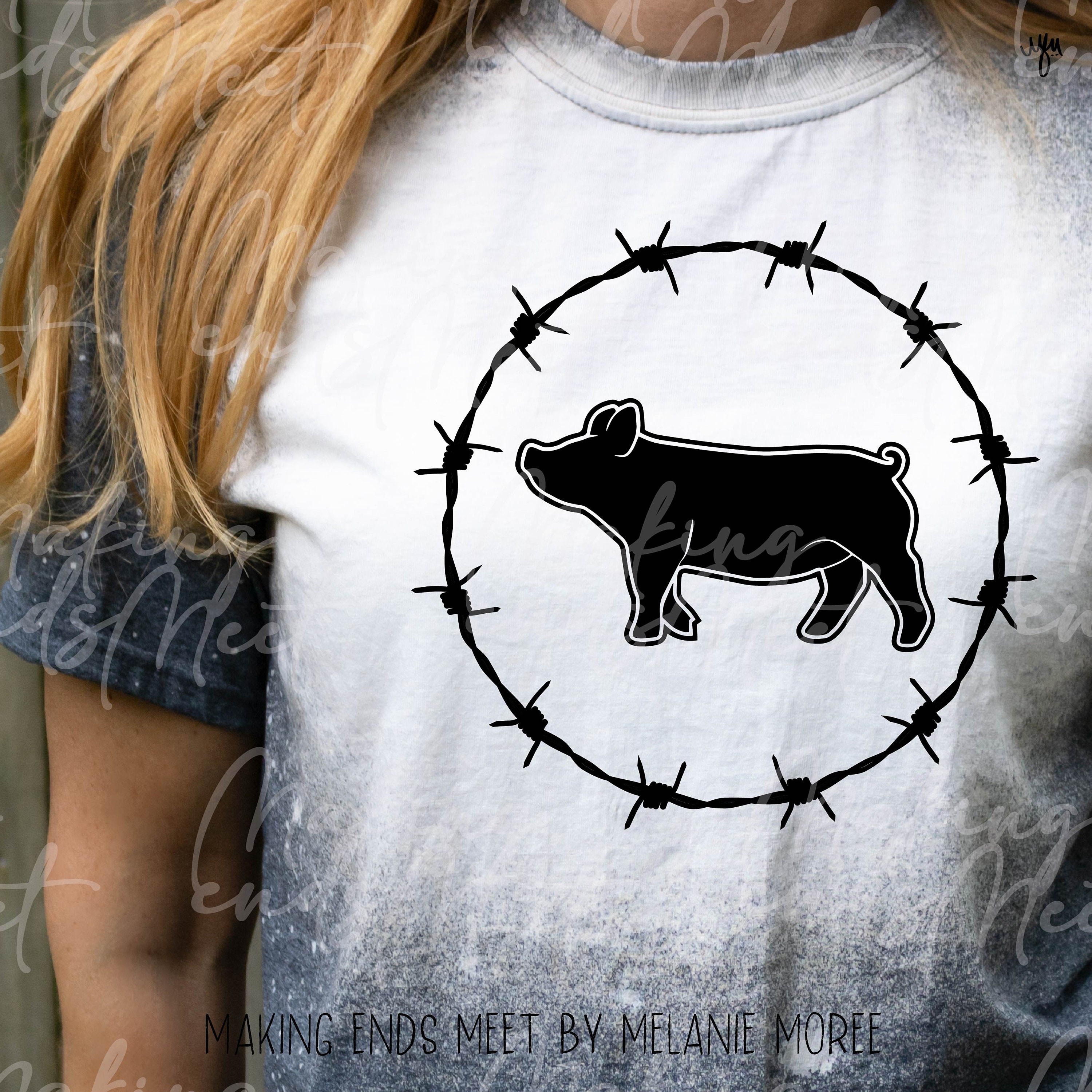 Circle Barbed Wire Pig SVG Digital Download Digital Art Instant ...