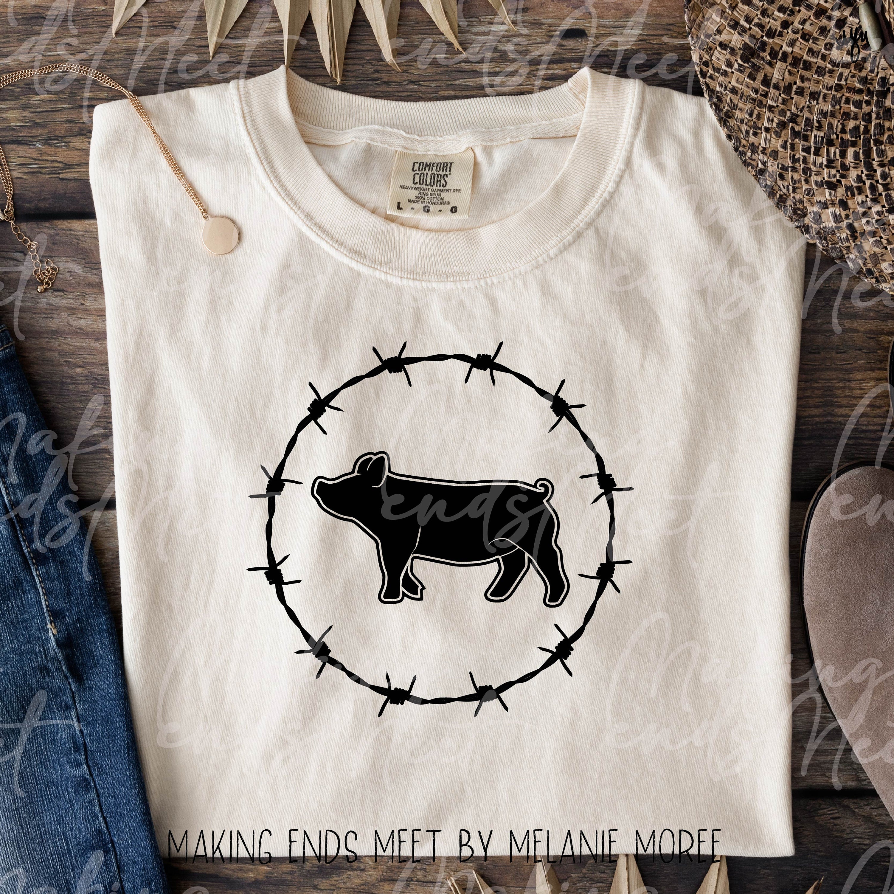 Circle Barbed Wire Pig SVG Digital Download Digital Art Instant ...
