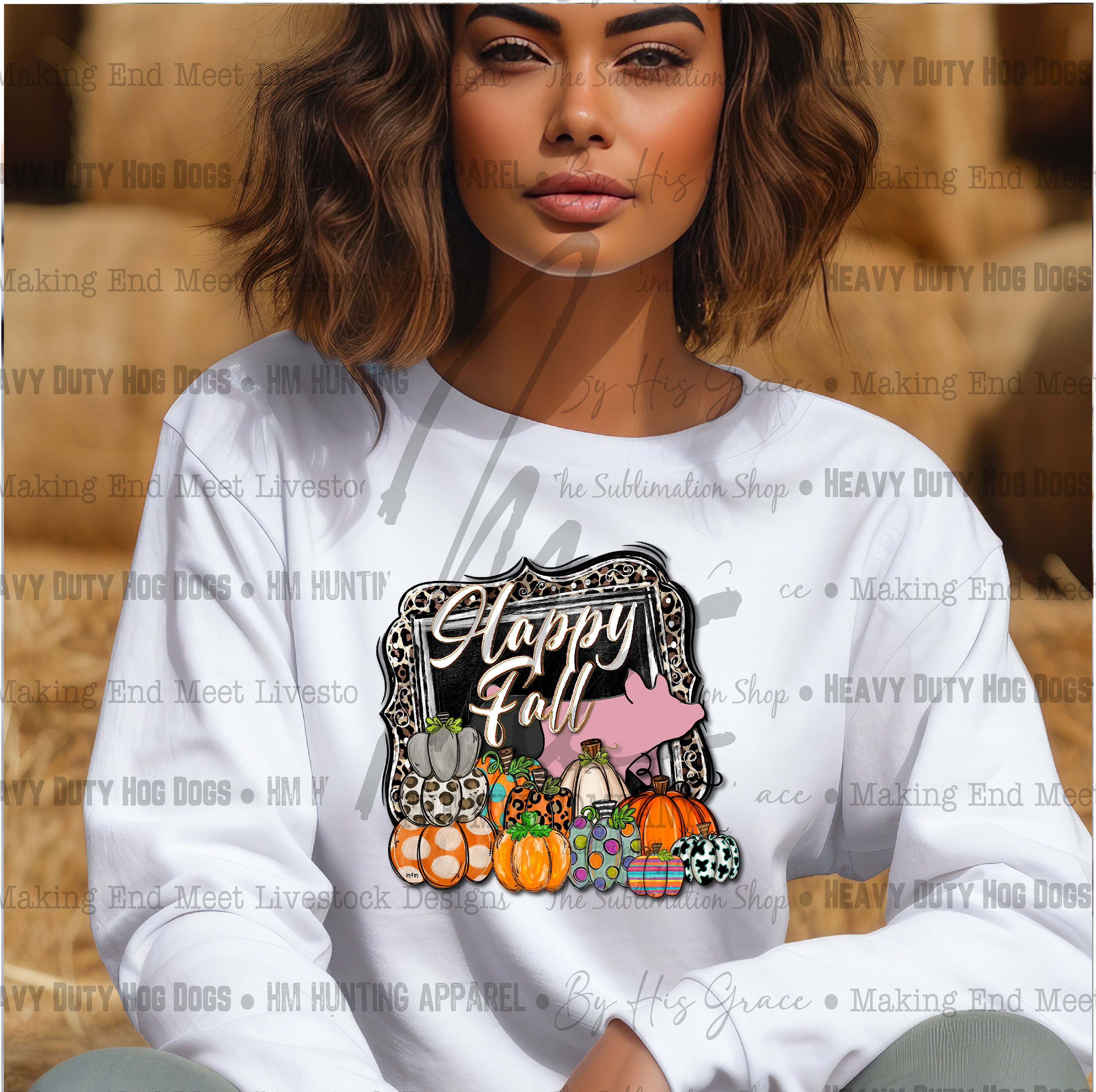Happy Fall Swine PNG Digital Download Digital Art Instant Download Barn ...