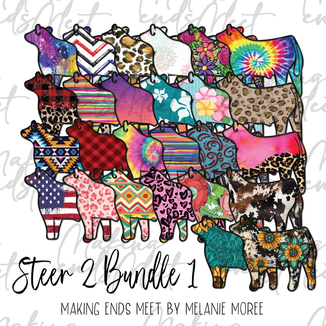 Fancy Steer 2 Bundle PNG Digital Download Sublimation - Etsy