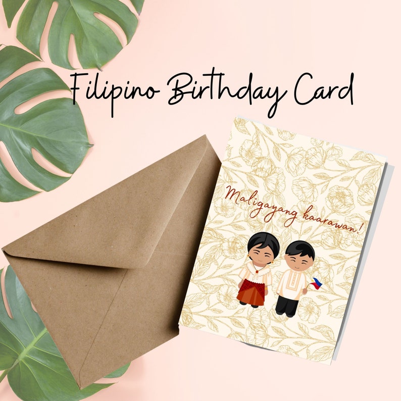 Filipino Tagalog Birthday Card|5"7"|digital|ready to Print| Maligayang ...