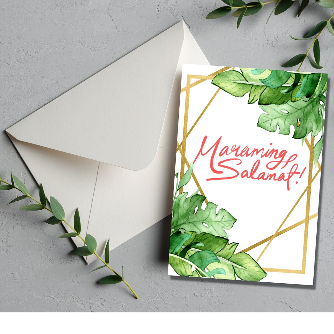 Filipino Tagalog Thank You Card|5”x7"|digital|ready to Print| Maraming ...