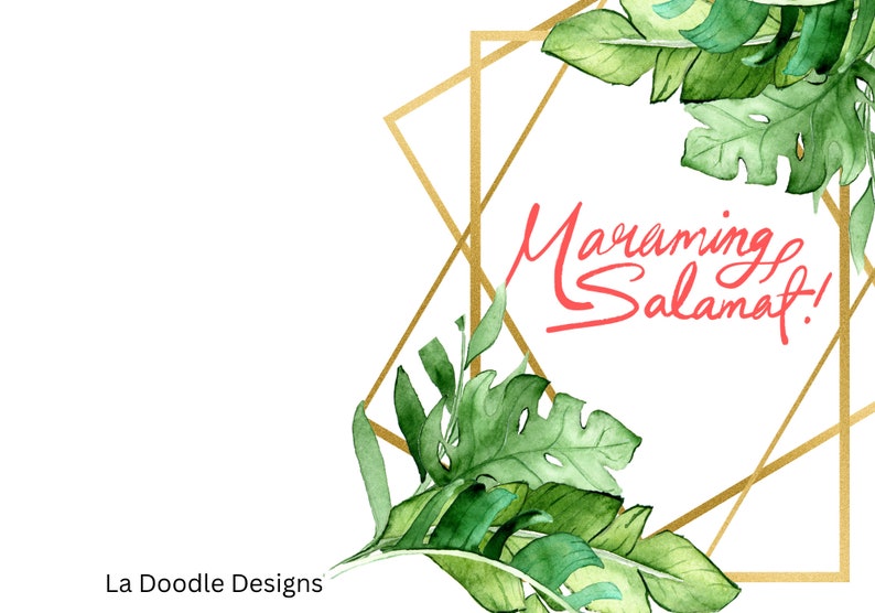 Filipino Tagalog Thank You Card|5”x7"|digital|ready to Print| Maraming ...