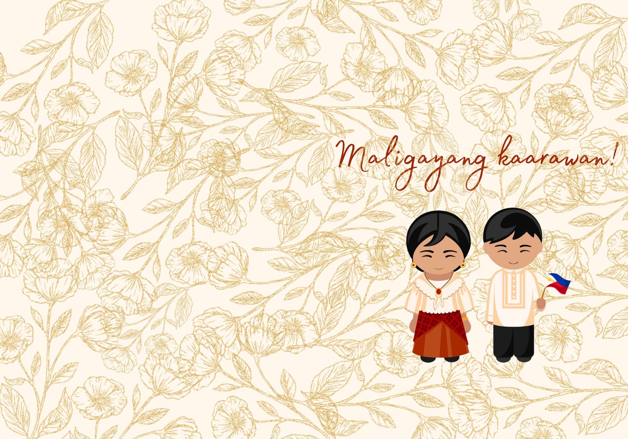 Filipino Tagalog Birthday Card|5"7"|digital|ready to Print| Maligayang ...
