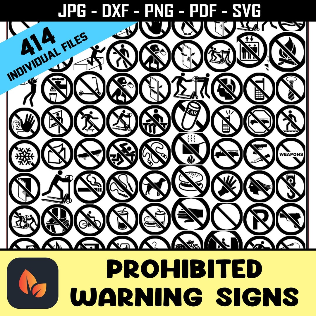 Industrial Prohibited Work Signs and SVG Pack: Ensure Safety in the ...