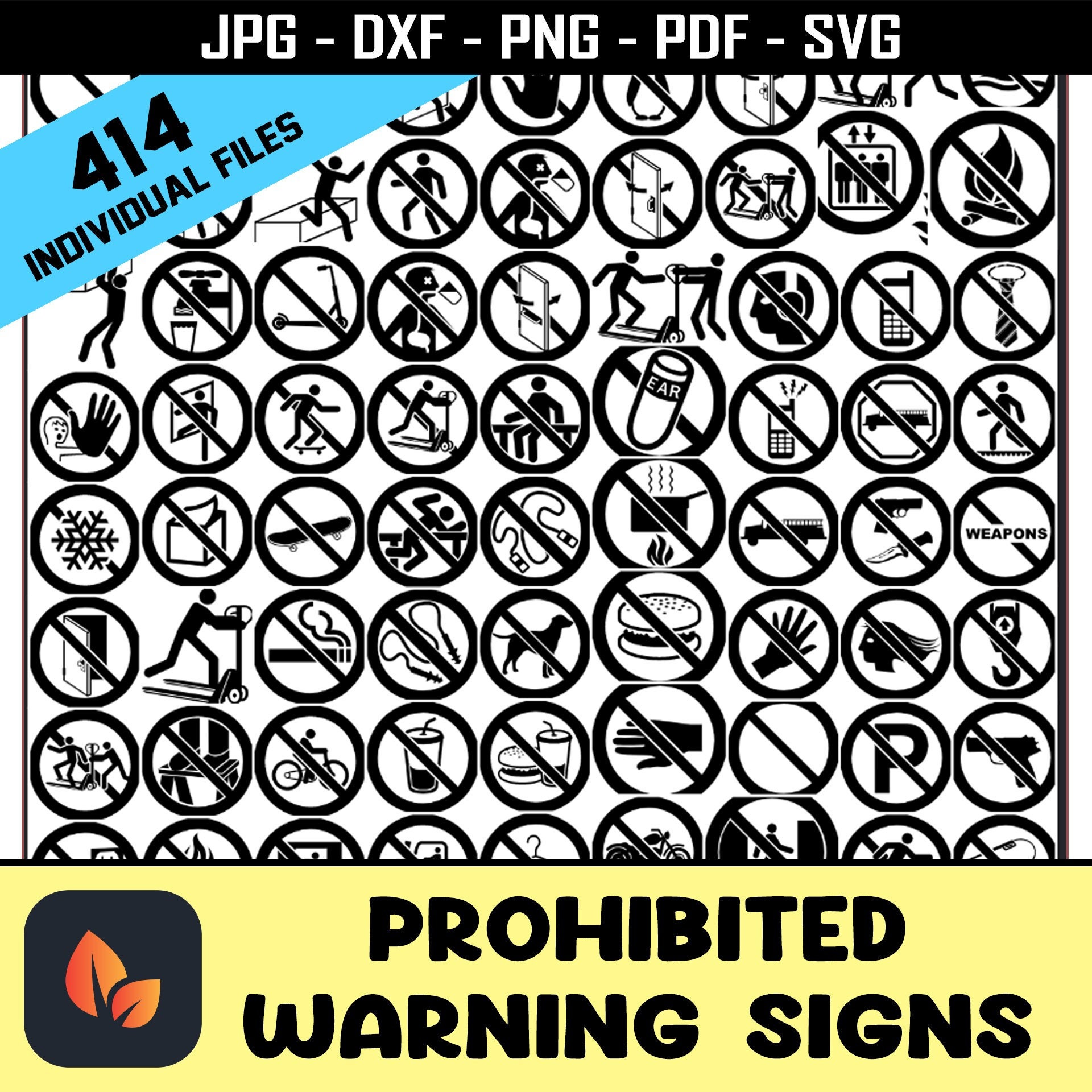 Industrial Prohibited Work Signs and SVG Pack: Ensure Safety in the ...
