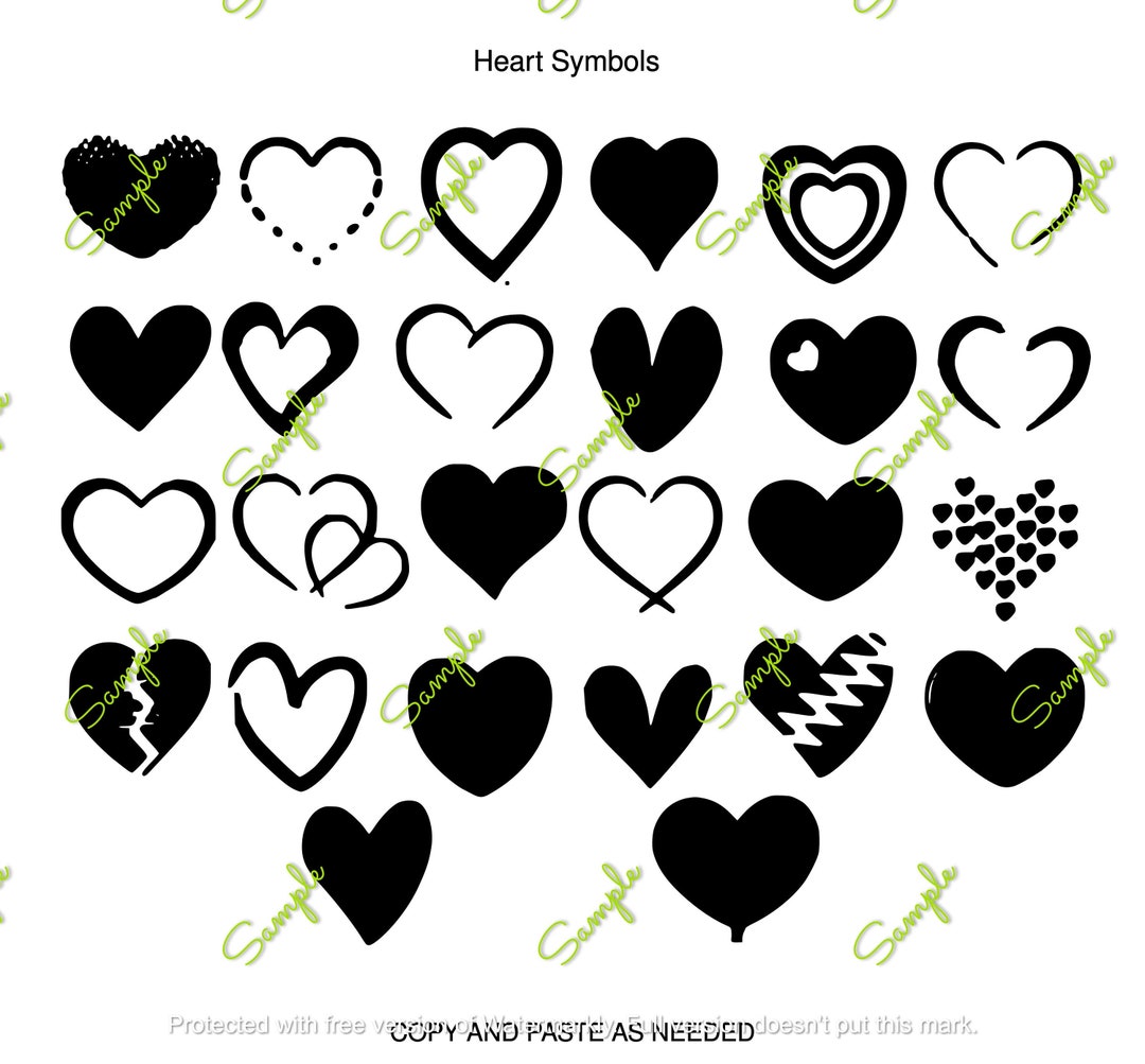 Heart Shapes SVG Ai Png Dxf PDF Pack 11 - Etsy