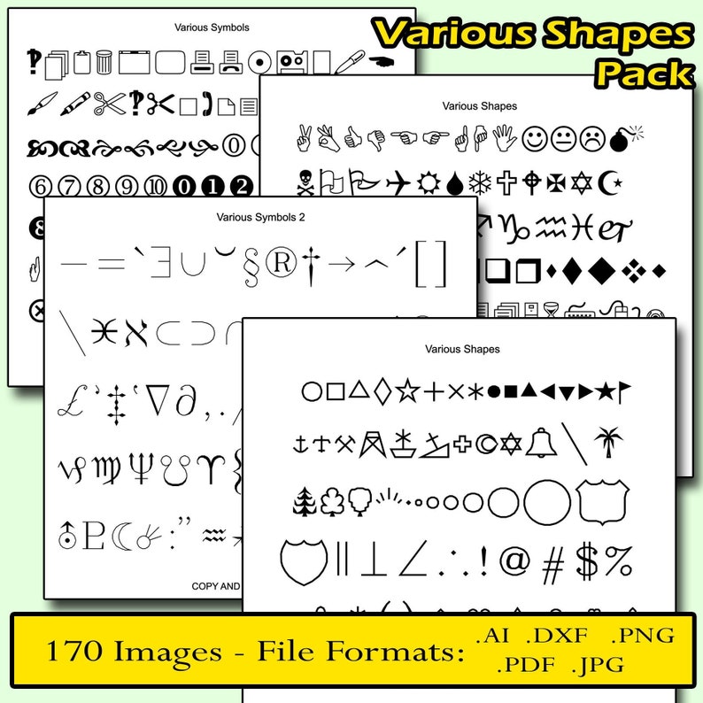 Random Shapes SVG Ai Png Dxf PDF Pack 1 - Etsy