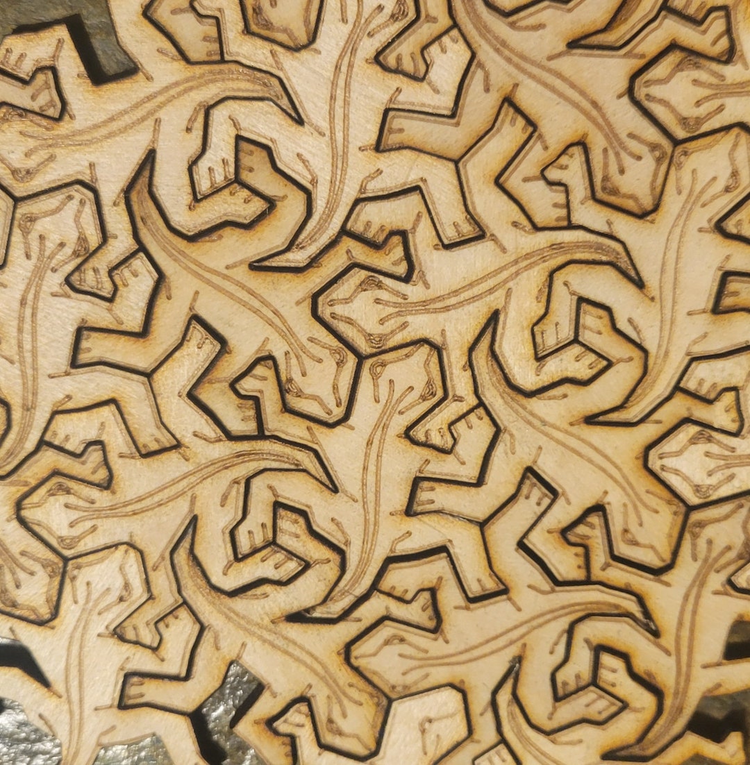 Escher Lizard Interlocking Puzzle Pieces - Educational Toy With Art ...