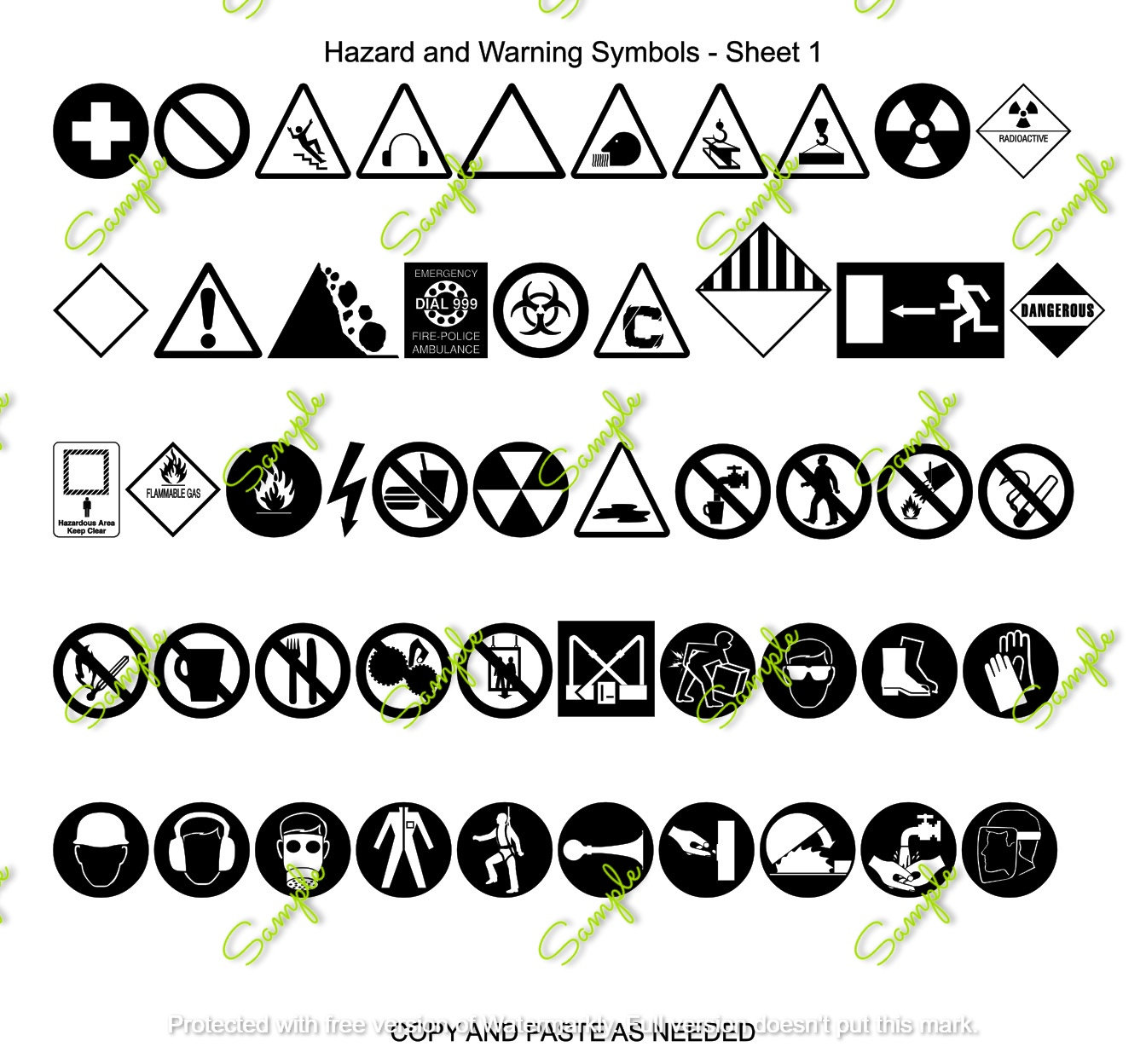 Hazard Symbols and Warning Signage SVG Ai Png Dxf PDF Pack 4 - Etsy