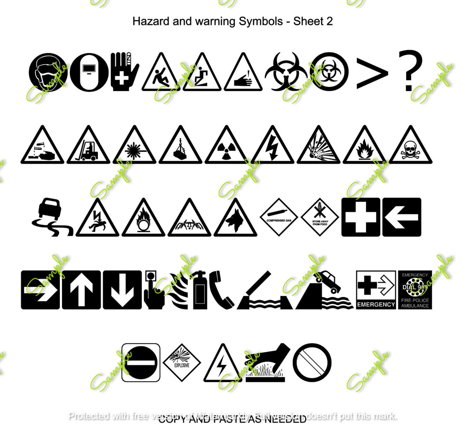 Hazard Symbols and Warning Signage SVG Ai Png Dxf PDF Pack 4 - Etsy