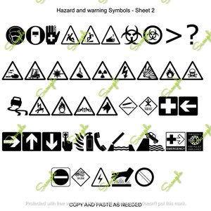 Hazard Symbols and Warning Signage SVG Ai Png Dxf PDF Pack 4 - Etsy ...