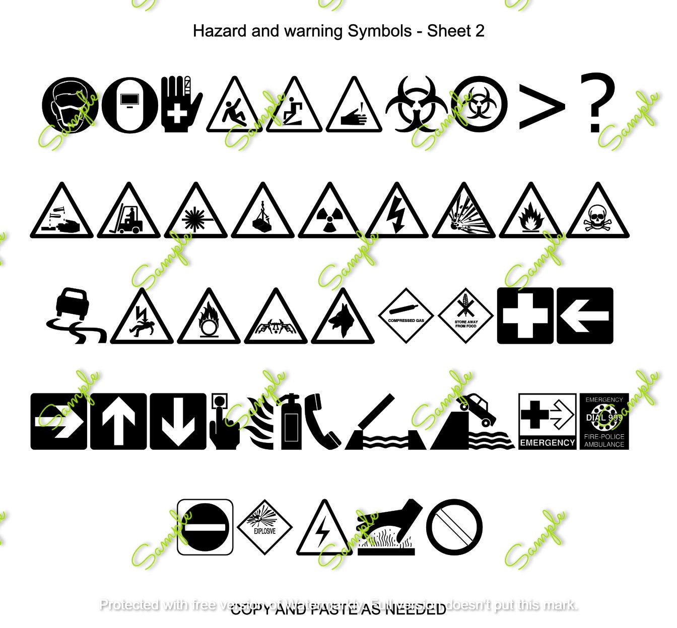Hazard Symbols and Warning Signage SVG Ai Png Dxf PDF Pack 4 - Etsy
