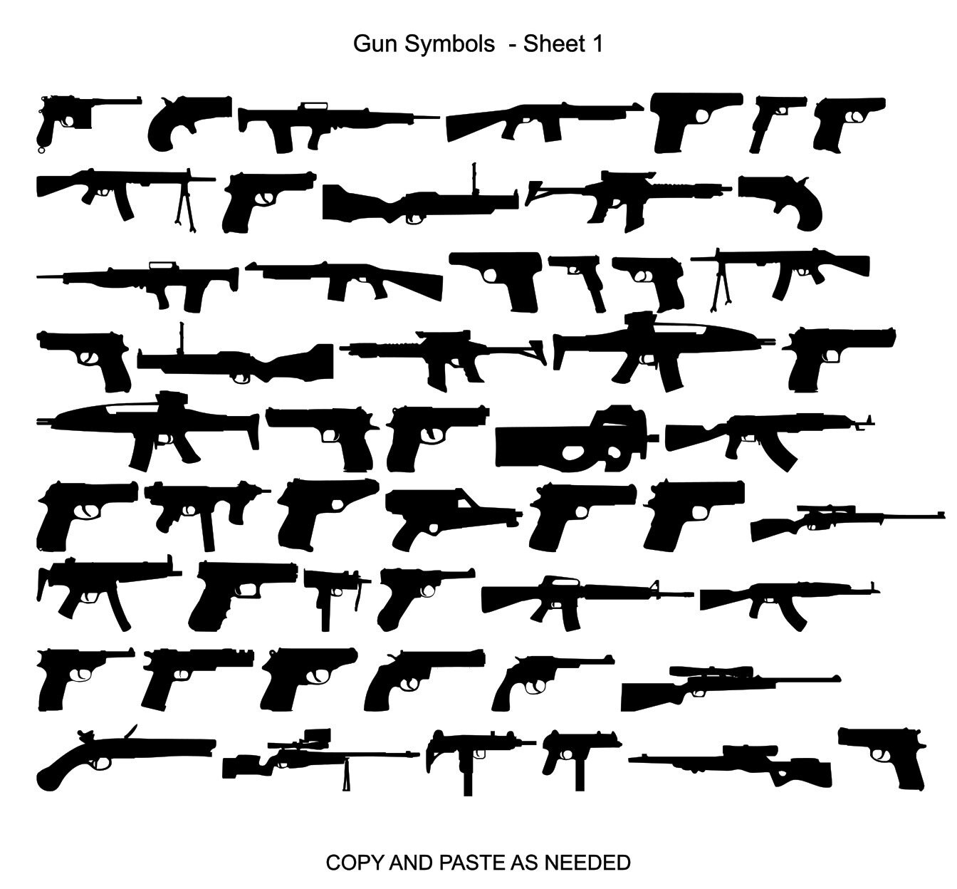 Gun Symbol SVG Ai Png Dxf PDF Pack 4 - Etsy