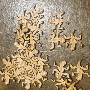 Escher Lizard Interlocking Puzzle Pieces - Educational Toy With Art ...