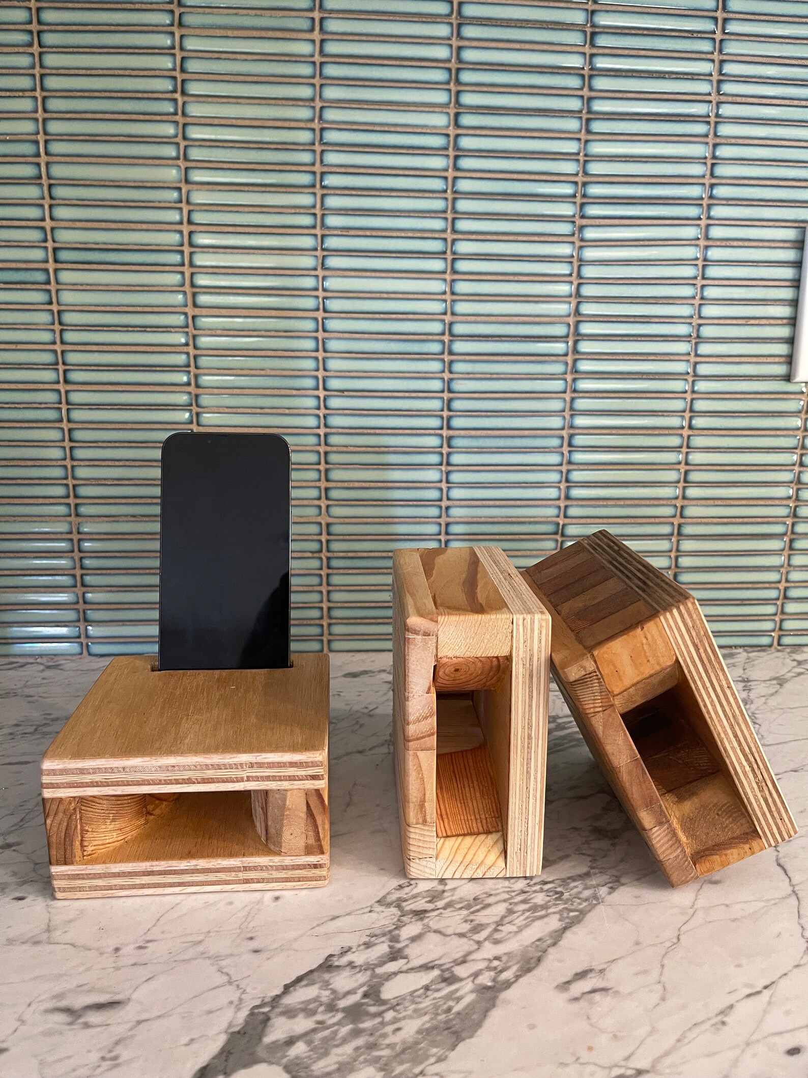 Handmade Phone Amplifiers From Reclaimed Wood for Any Size Phone ...