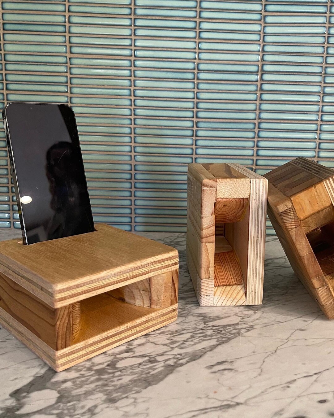 Handmade Phone Amplifiers From Reclaimed Wood for Any Size Phone ...