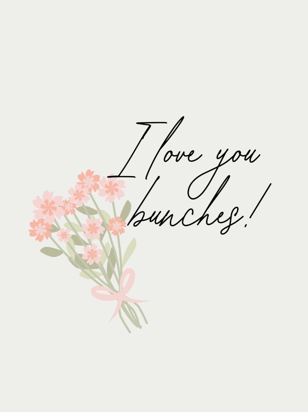 I Love You Bunches Card Printable Instant Download - Etsy
