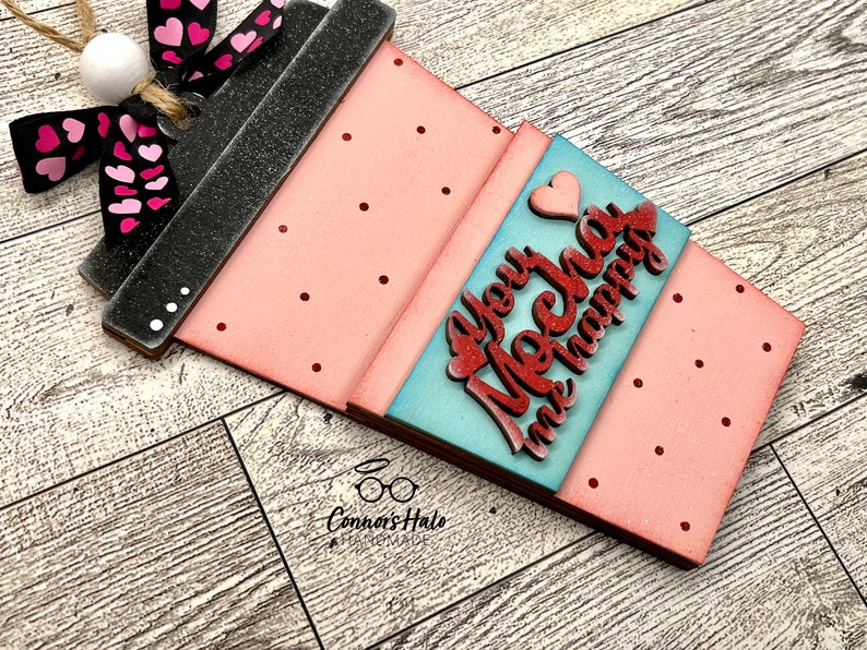 You Mocha Me Happy Valentine’s Day Coffee Cup Gift Tag, Gift Card ...