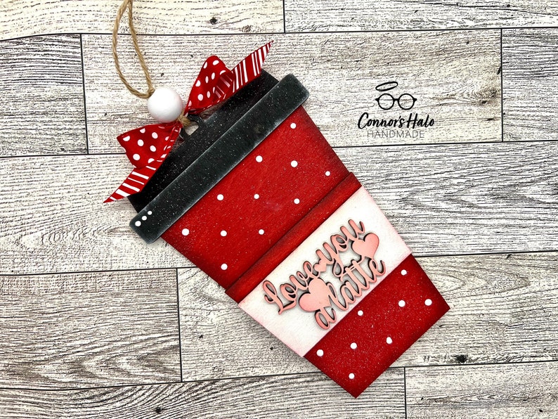 Love You a Latte Valentine’s Day Coffee Cup Gift Tag, Gift Card Holder ...