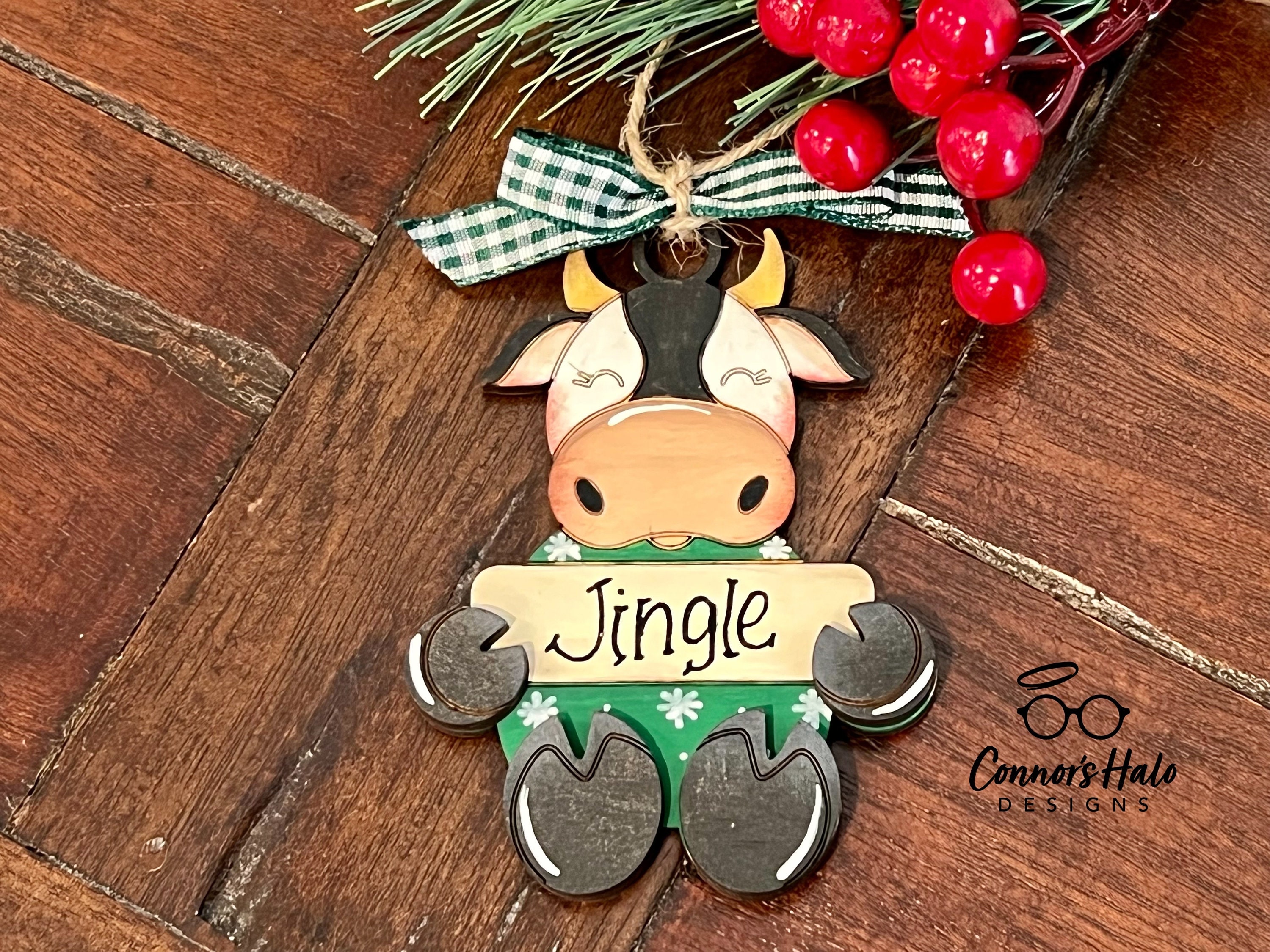 Adorable Highland Cow Moose or Cow in Pajamas Christmas - Etsy